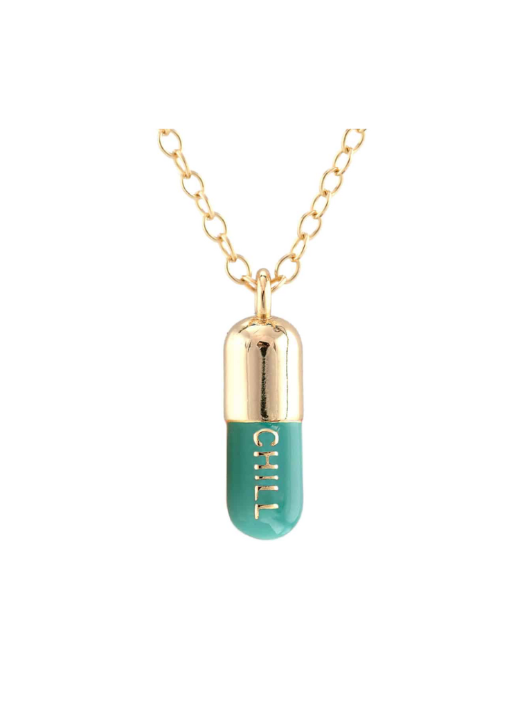 Enamel Chill Pill Necklace By Kris Nations